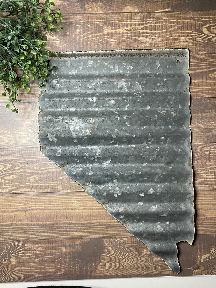 Corrugated metal state - Nevada (6”, 8", 9" or 16”)- Farmhouse Decor ...